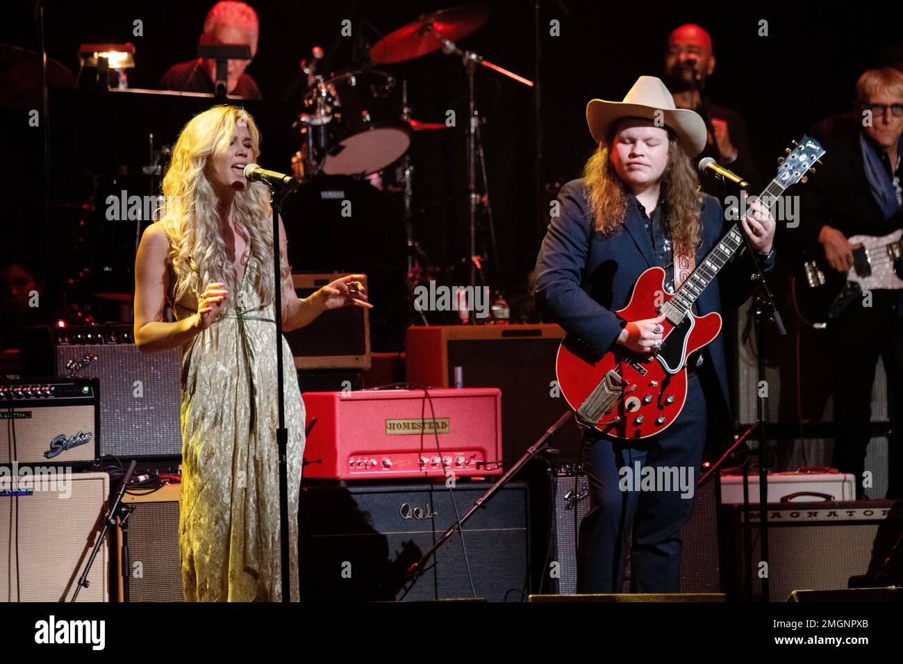 Joss Stone, left, and Marcus King perform at Love Rocks NYC!, a Benefit ...