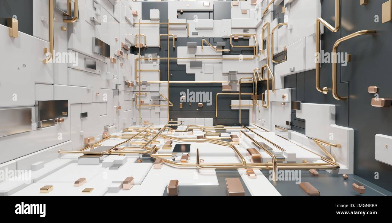 Futuristic sci-fi corridor room. Modern Future background style ...