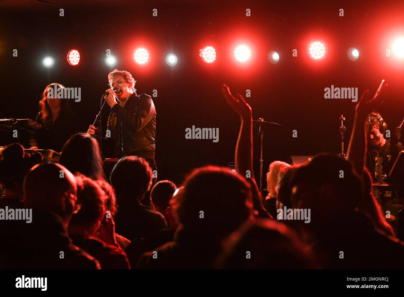 Actor and singer Michael C. Hall, center, multi-instrumentalist Matt ...