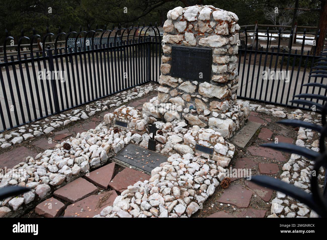 In this Thursday, March 12, 2020, photograph, the gravesite of Buffalo ...