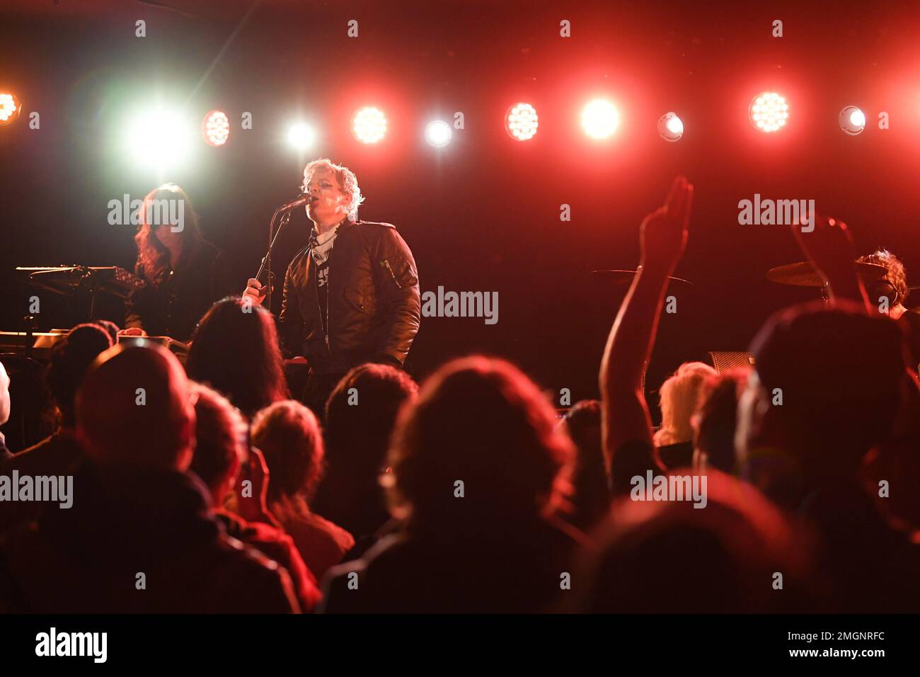 Actor and singer Michael C. Hall, center, multi-instrumentalist Matt ...