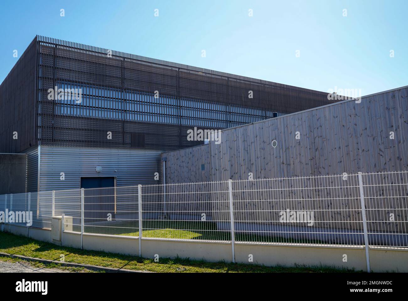 industrial warehouse building outdoor facade modern with steel and ...