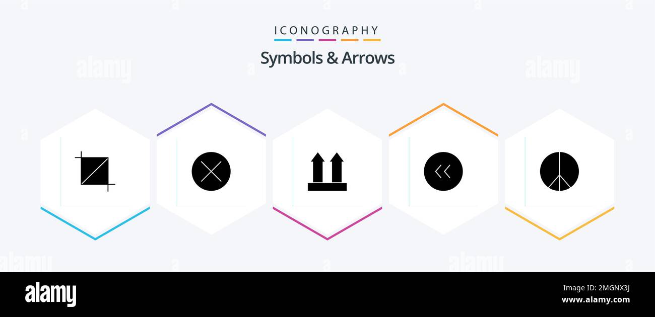 Symbols and Arrows 25 Glyph icon pack including freedom. circle. sign ...