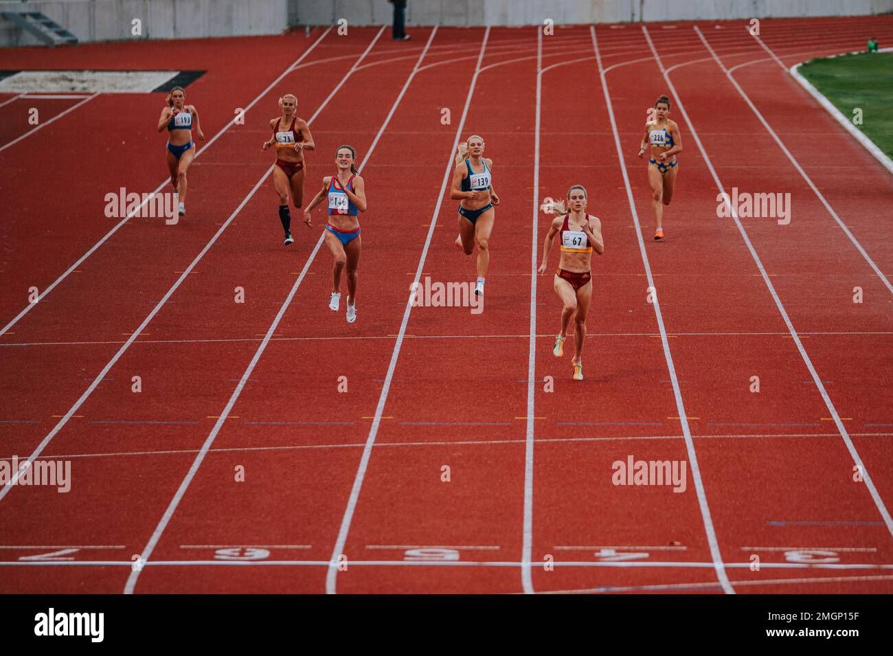 MARTIN, SLOVAKIA, 16 JULY, 2022: Powerful image of female athletes ...