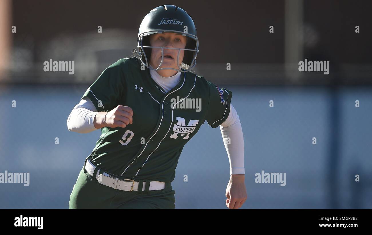 Manhattan's Christine Gebhardt during an NCAA softball game on Saturday ...