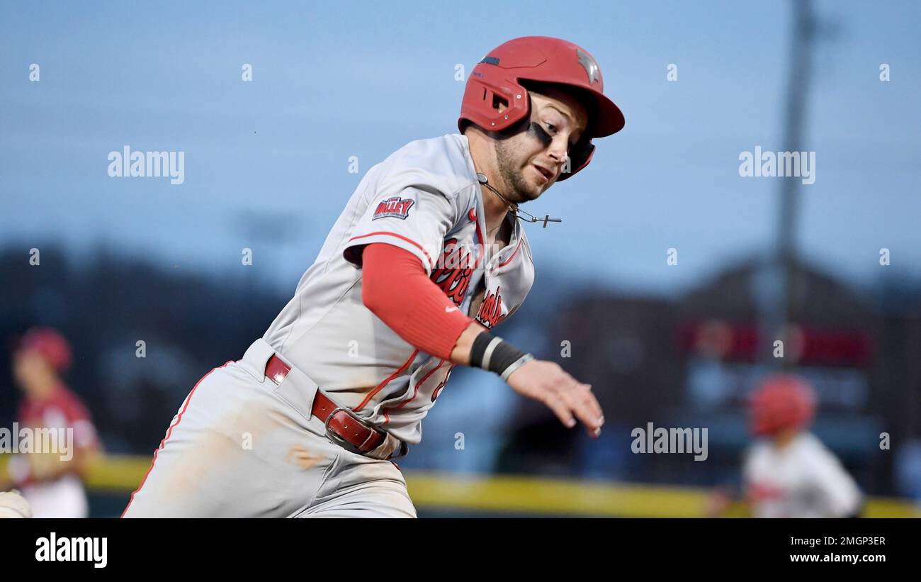 Illinois State baserunner Braedon Blackford rounds third base against ...