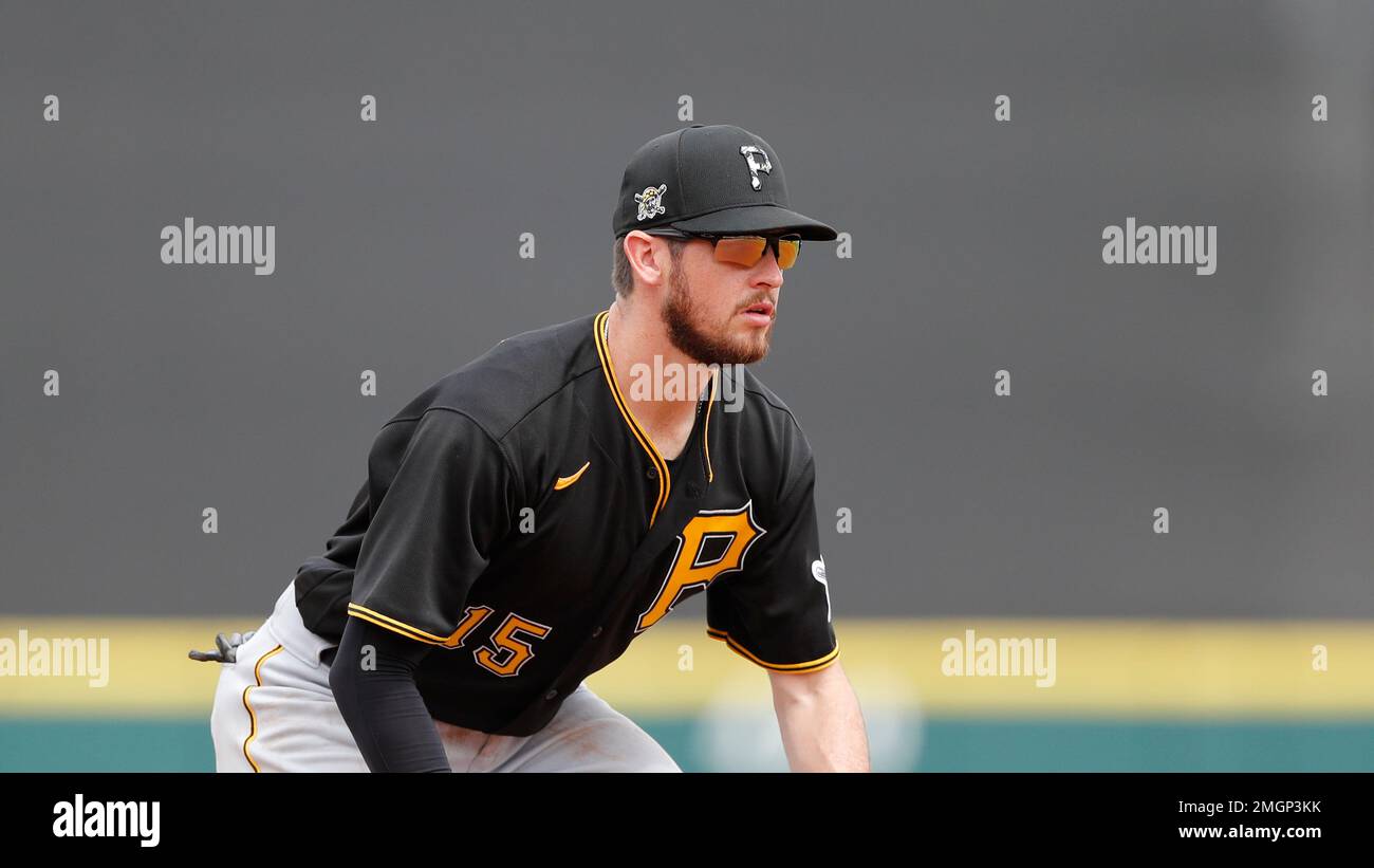 Pittsburgh Pirates third baseman JT Riddle waits on the play during a ...