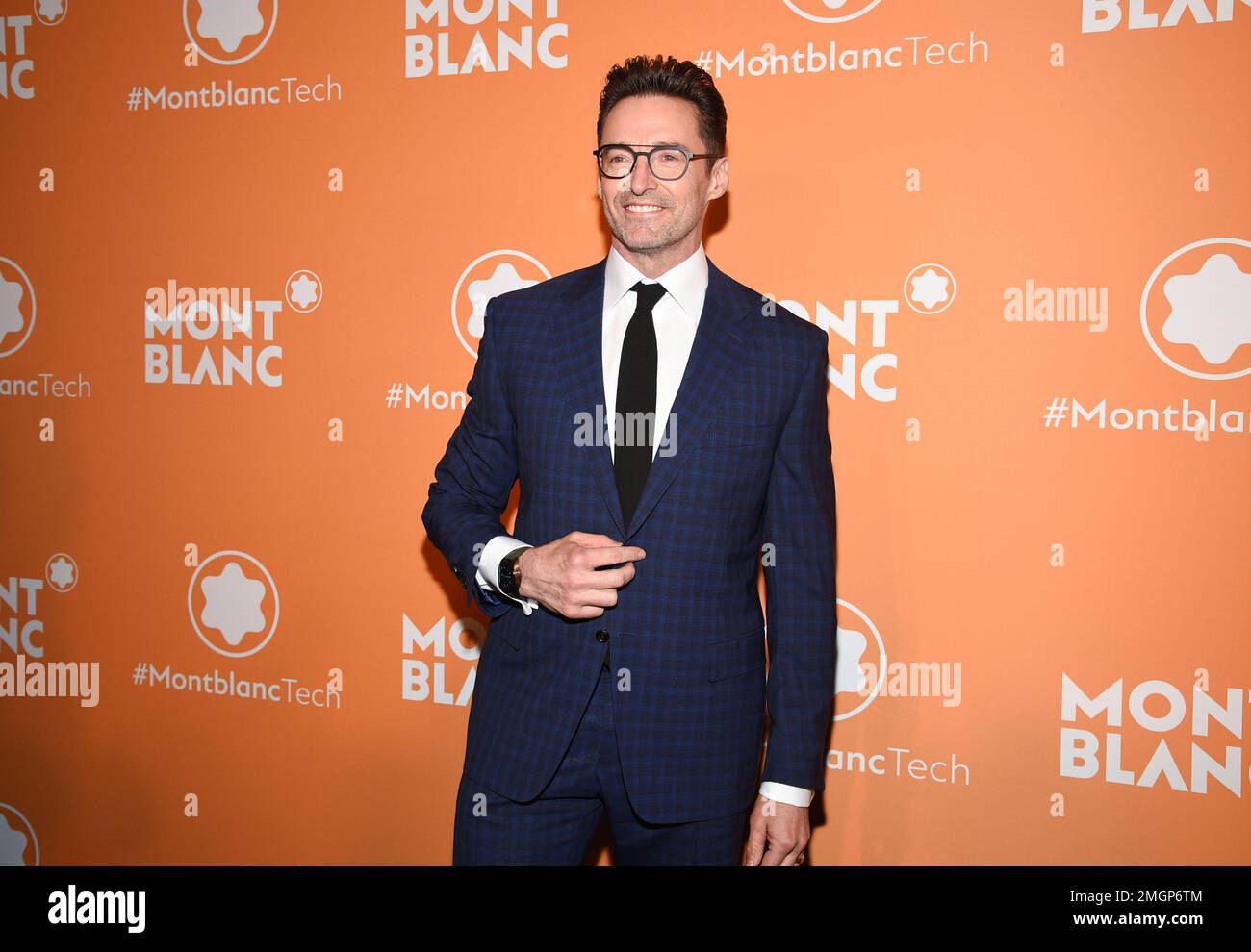 Actors Hugh Jackman attends the Montblanc MB 01 Smart Headphones and ...