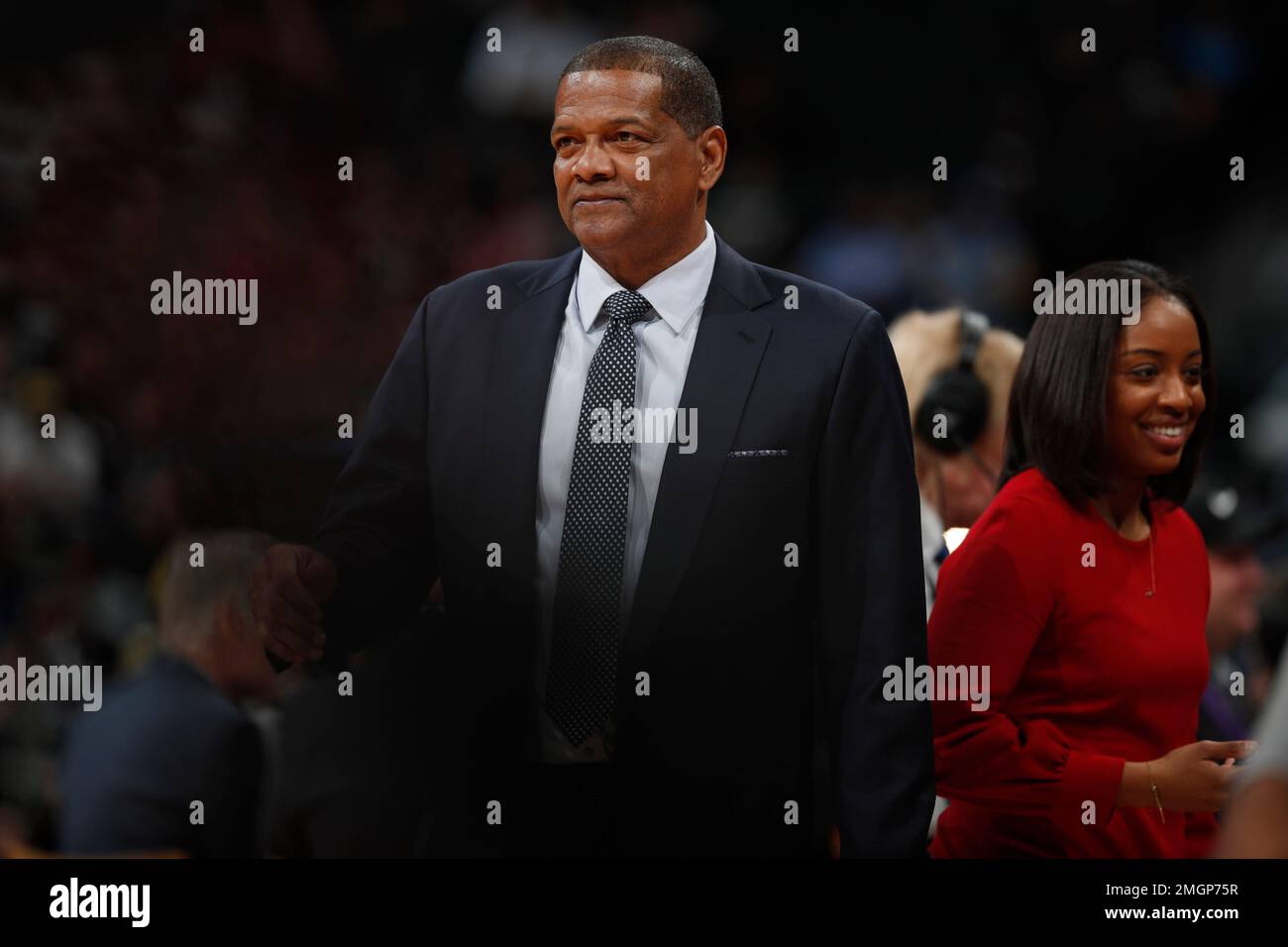 Milwaukee Bucks color analyst Marques Johnson in the first half of an ...