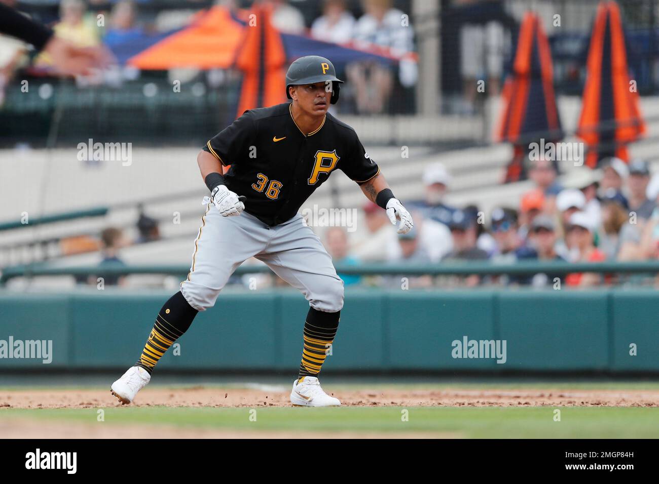 Pittsburgh Pirates' Jose Osuna leads off first during a spring training ...