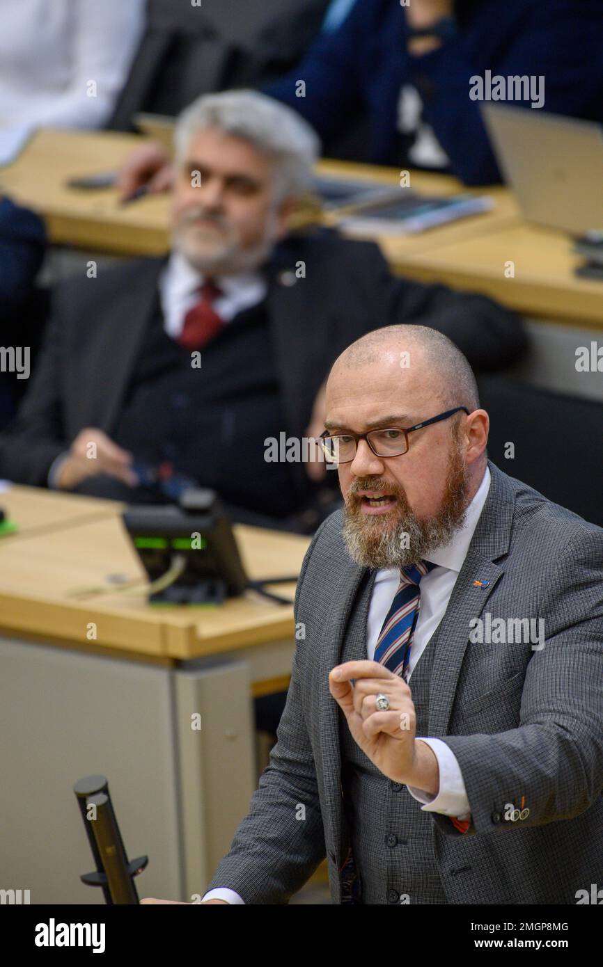 26 January 2023, Saxony-Anhalt, Magdeburg: Hans-Thomas Tillschneider ...