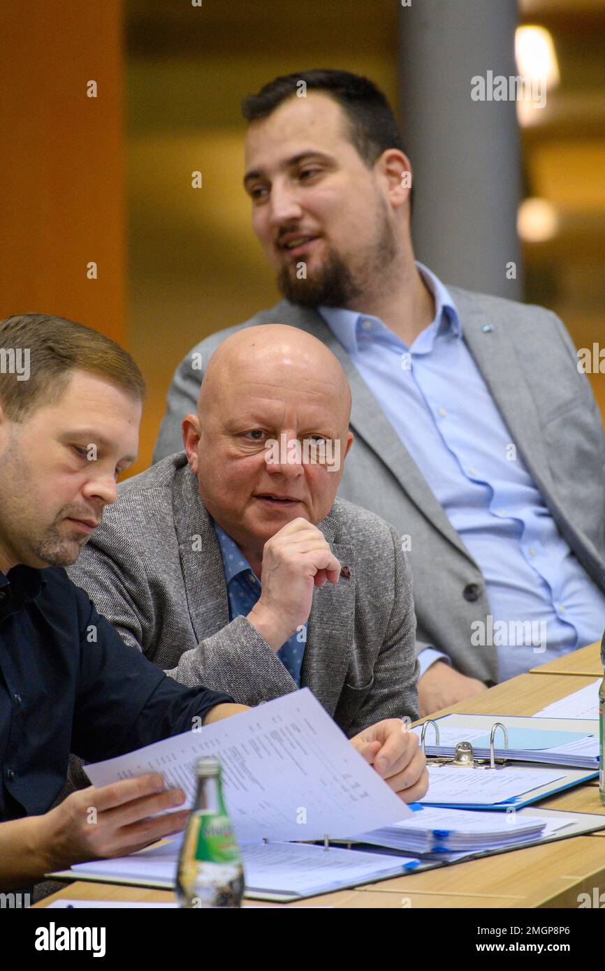 26 January 2023, Saxony-Anhalt, Magdeburg: Hagen Kohl (M, AfD) sits in ...