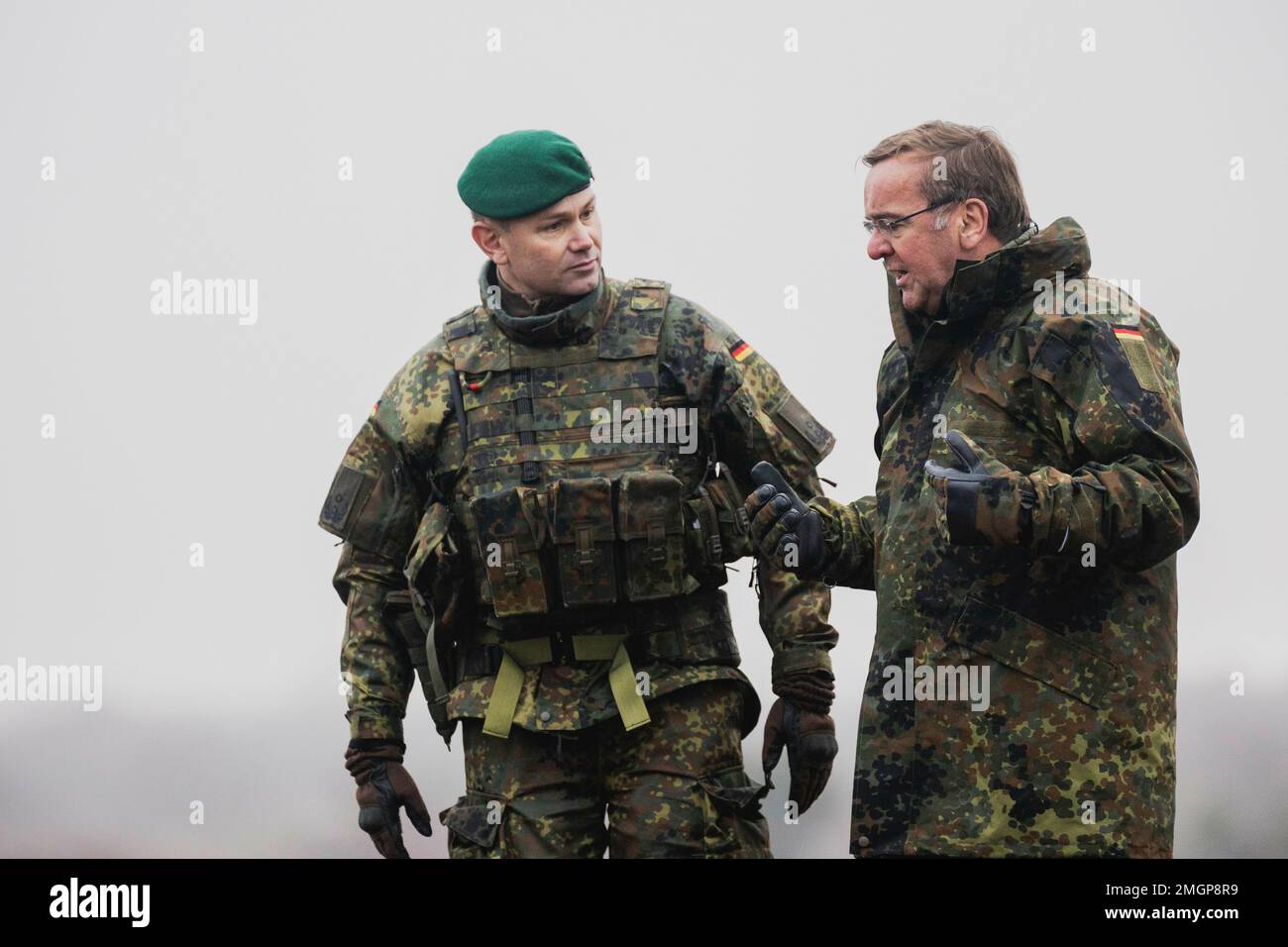 Boris Pistorius (R, SPD), Federal Minister of Defence, photographed ...