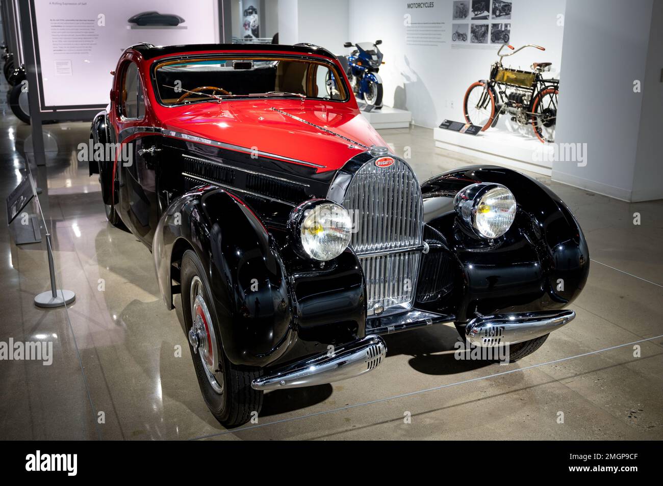 Bugatti Type 57C Atalante car from 1939 in red and black color Stock ...