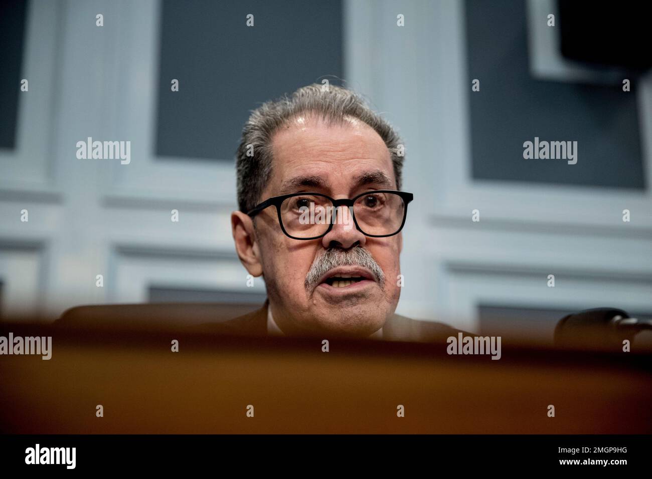 Chairman Jose Serrano, D-N.Y., speaks as Commerce Secretary Wilbur Ross ...