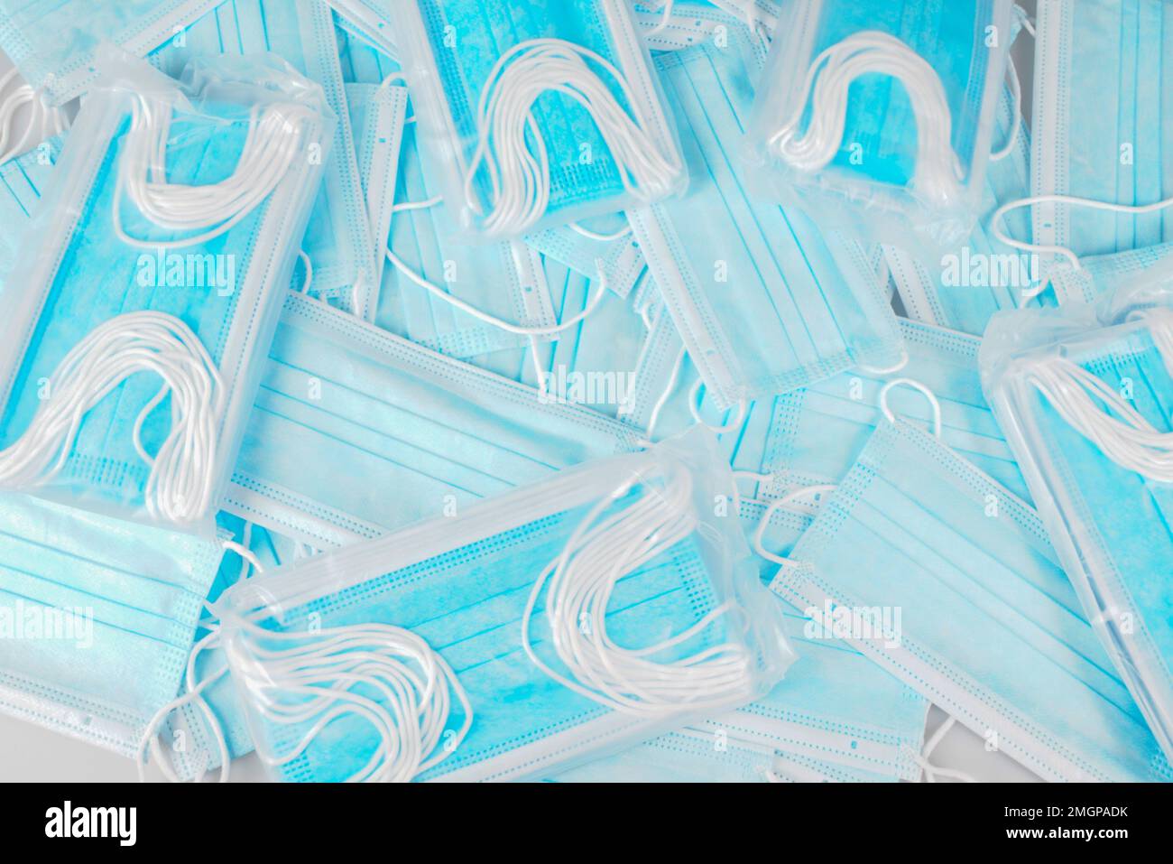 some face masks blue on background in pandemic coronavirus concept ...