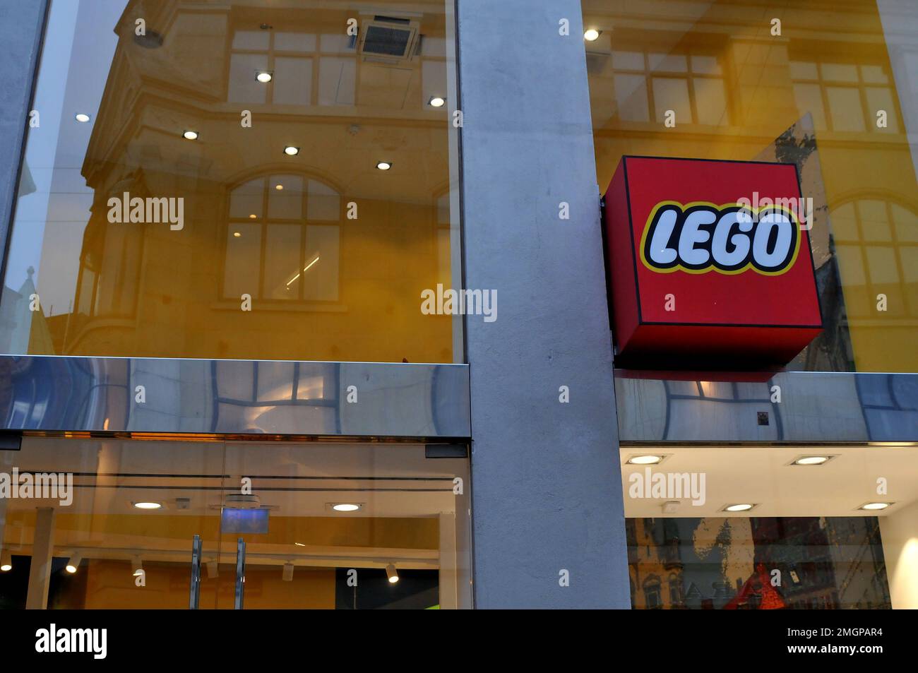 Copenhagen/Denmark/26 January 2023/ Lego bricks store on stroeget on ...