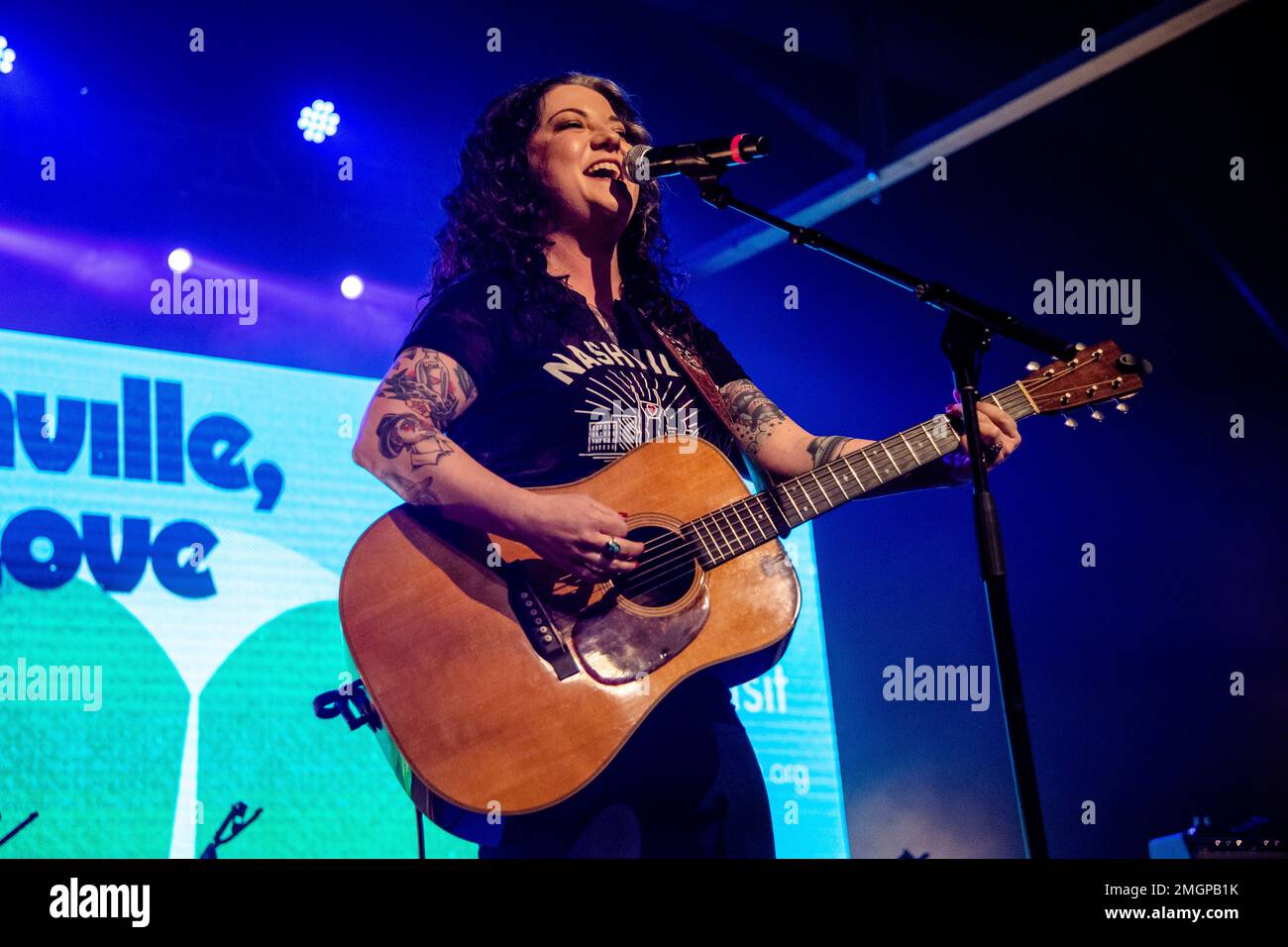 Ashley McBryde performs at the To Nashville, With Love Benefit Concert ...