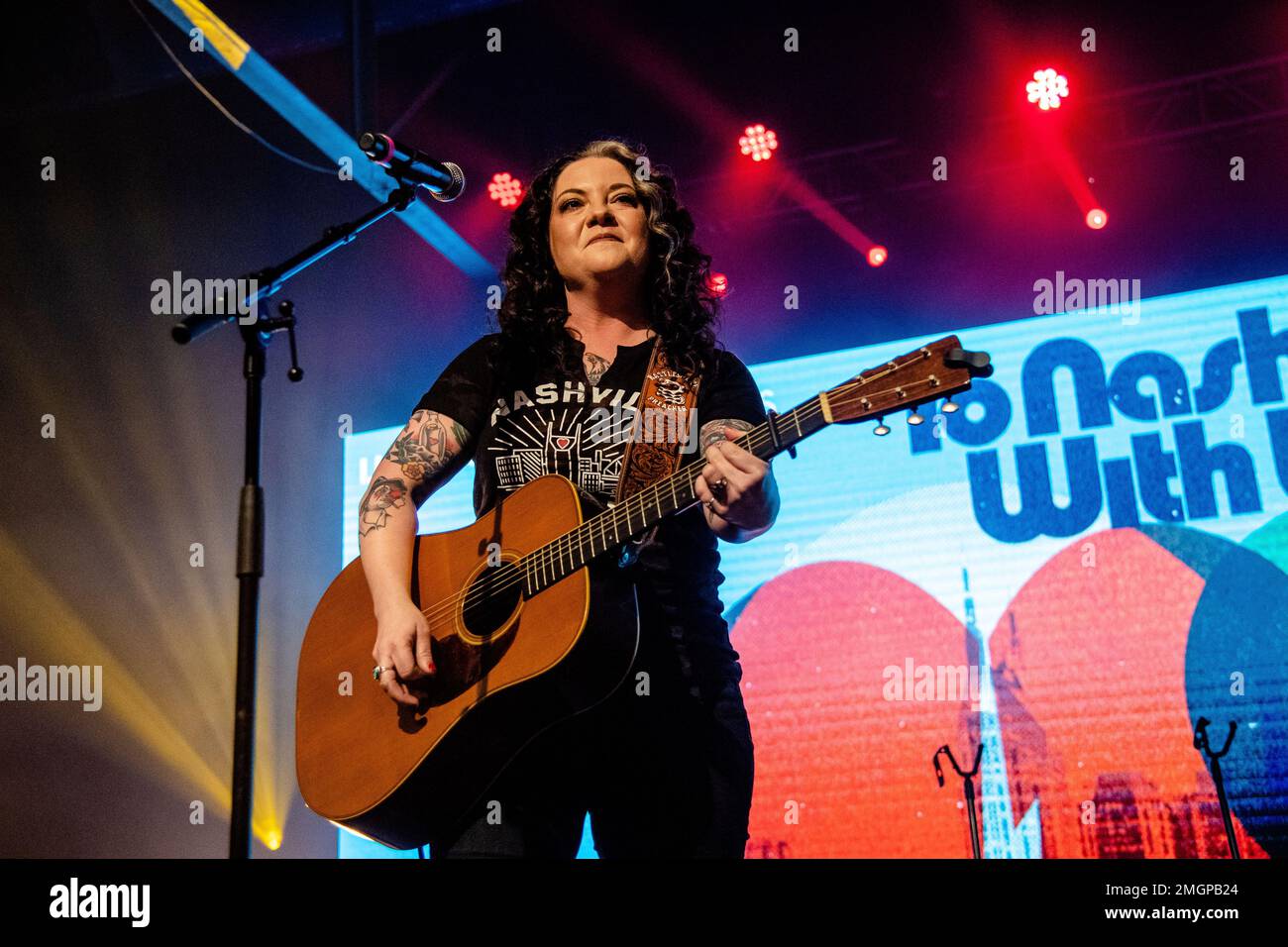 Ashley McBryde performs at the To Nashville, With Love Benefit Concert ...