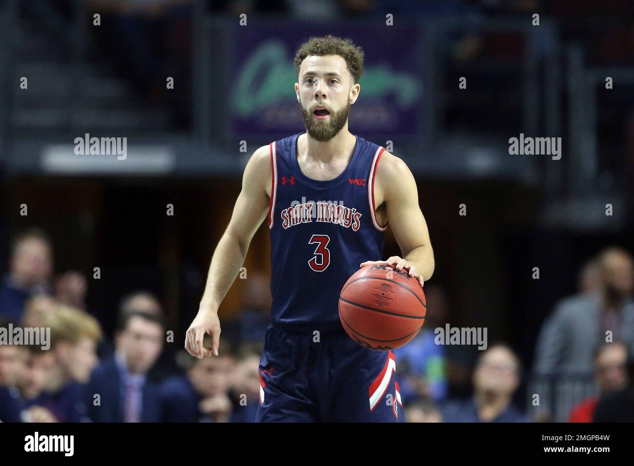 Saint Mary's Jordan Ford plays against BYU during the first half of an ...