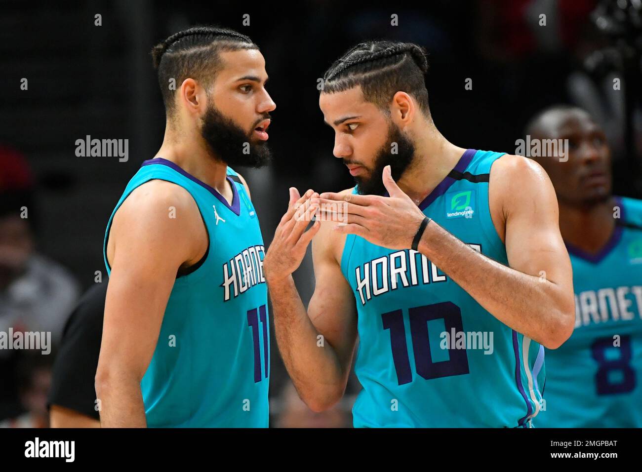 Twin brothers Charlotte Hornets forward Caleb Martin (10) and Charlotte ...