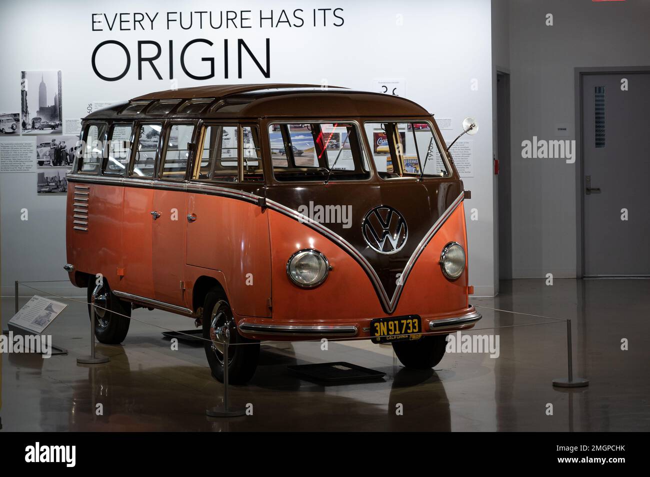 original red and brown Volkswagen T1 van Stock Photo - Alamy