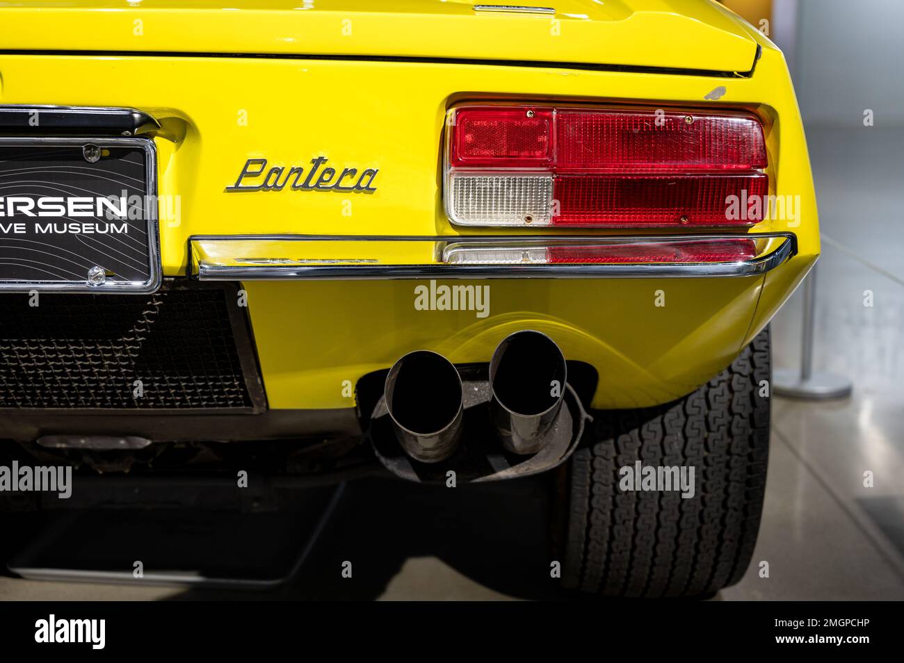 1971 De Tomaso Pantera supercar in yellow color Stock Photo - Alamy