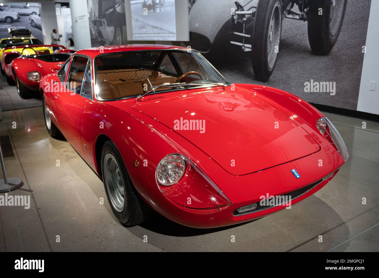 classic Italian supercar, 1967 De Tomaso Vallelunga in red color Stock ...