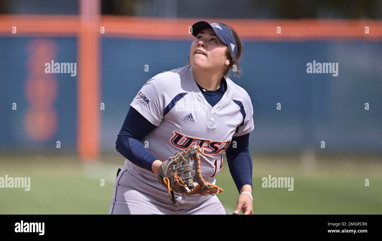 UTSA's Victoria Villarreal watches the play during an NCAA softball ...