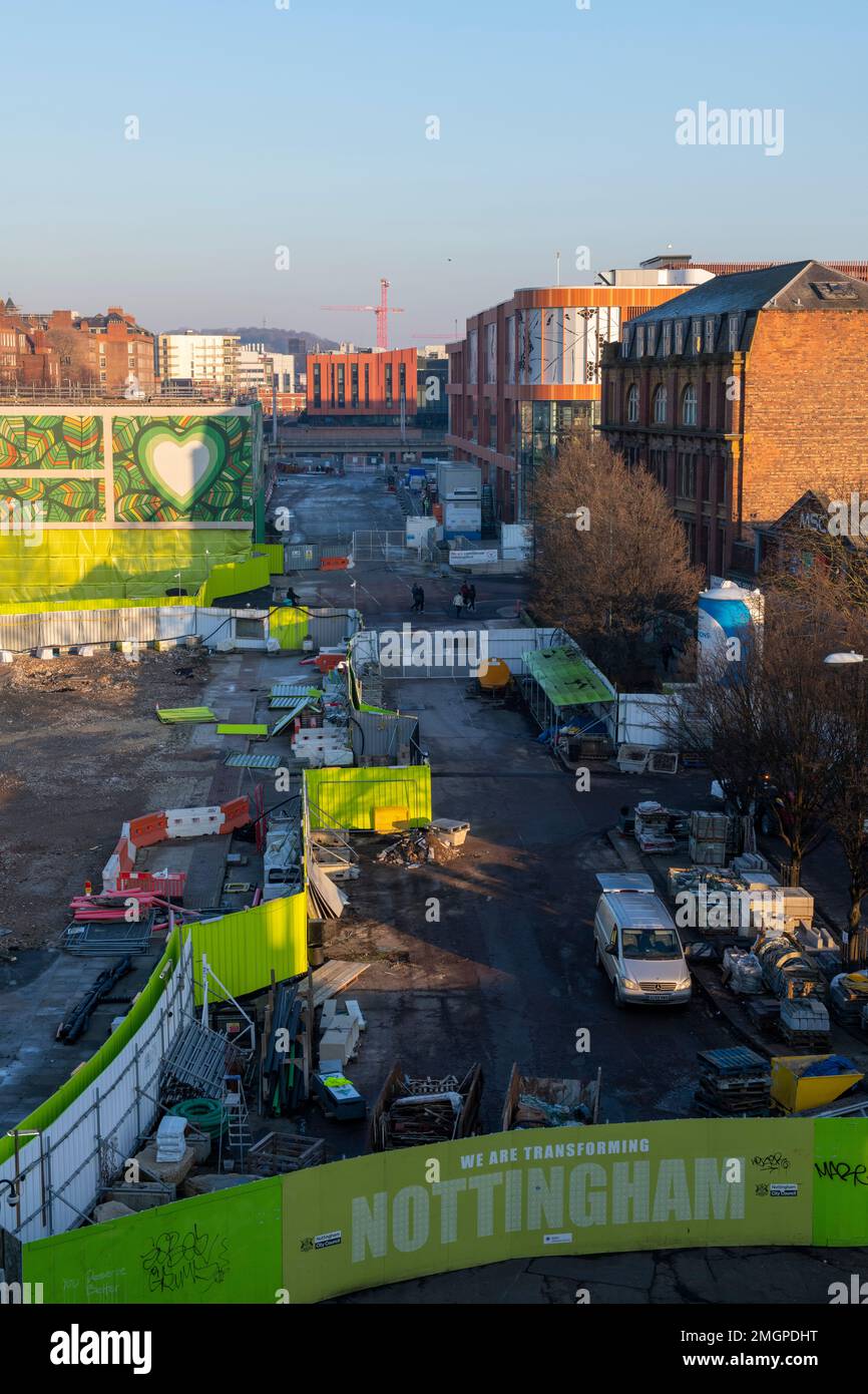 Demolition of the old Broadmarsh Shopping Centre in Nottingham City ...