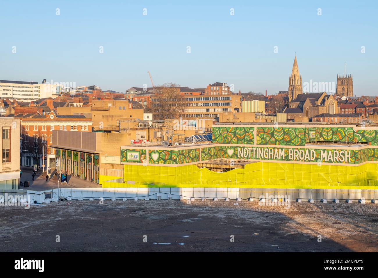 Demolition of the old Broadmarsh Shopping Centre in Nottingham City ...