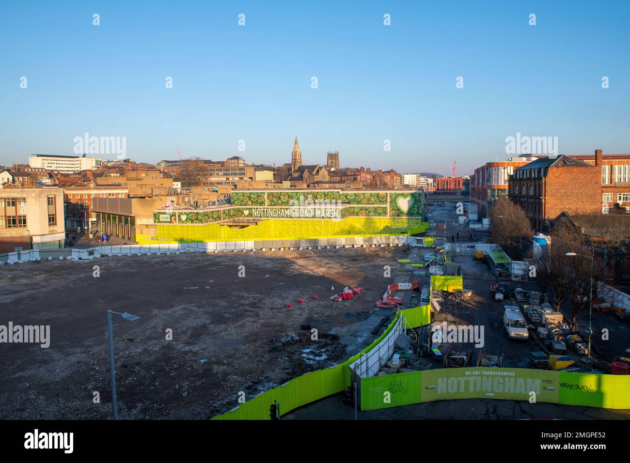 Demolition of the old Broadmarsh Shopping Centre in Nottingham City ...