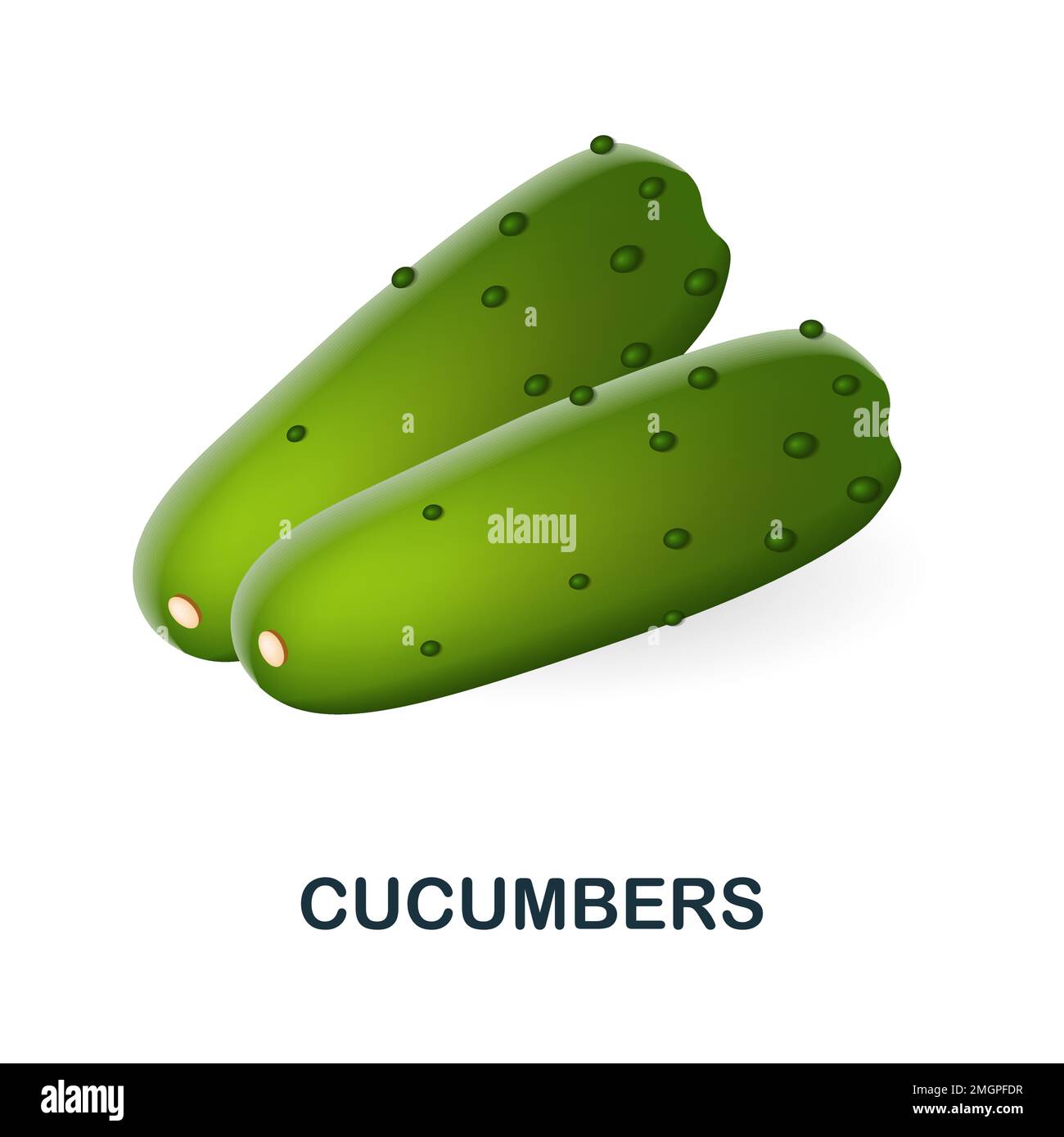 Cucumbers icon. 3d illustration from food market collection. Creative ...