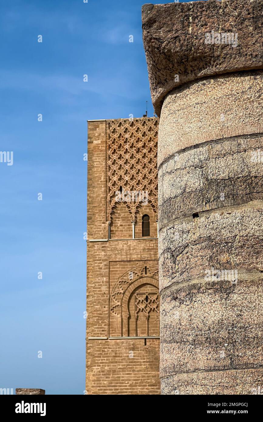 The Hassan Tower and the columns in Rabat, Morocco Stock Photo - Alamy