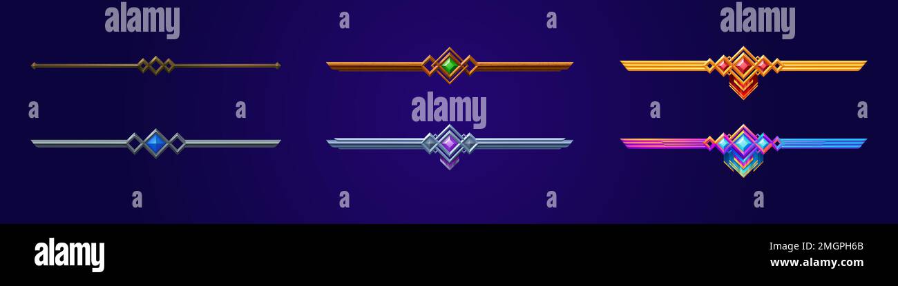 Cartoon set of decorative game rank awards isolated on background ...