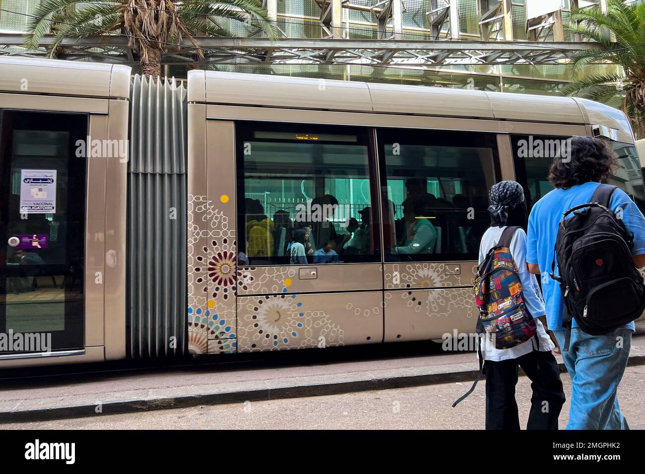 A modern tramway passing on the road in Rabat, Morocco Stock Photo - Alamy