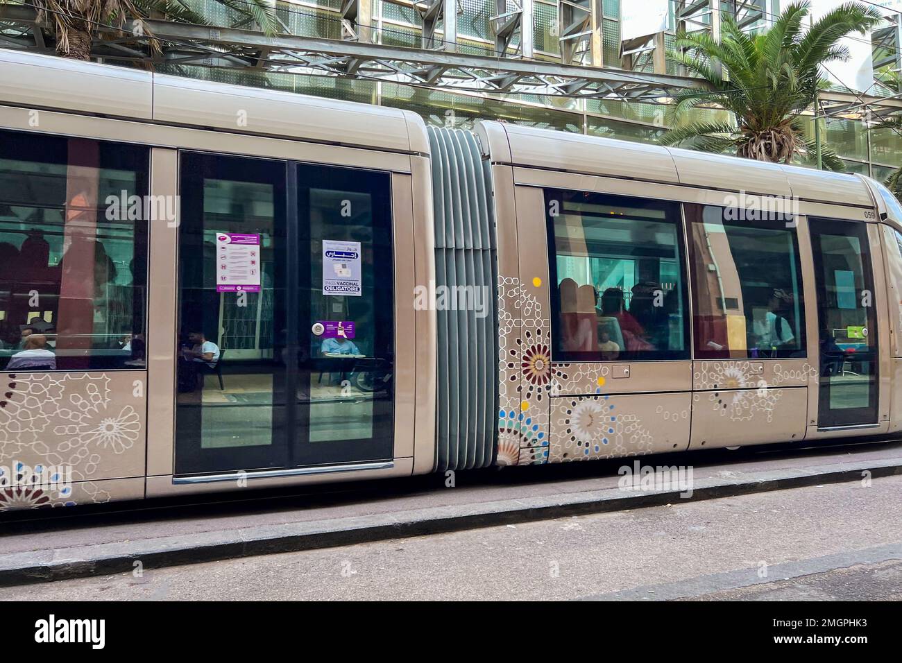 A modern tramway passing on the road in Rabat, Morocco Stock Photo - Alamy