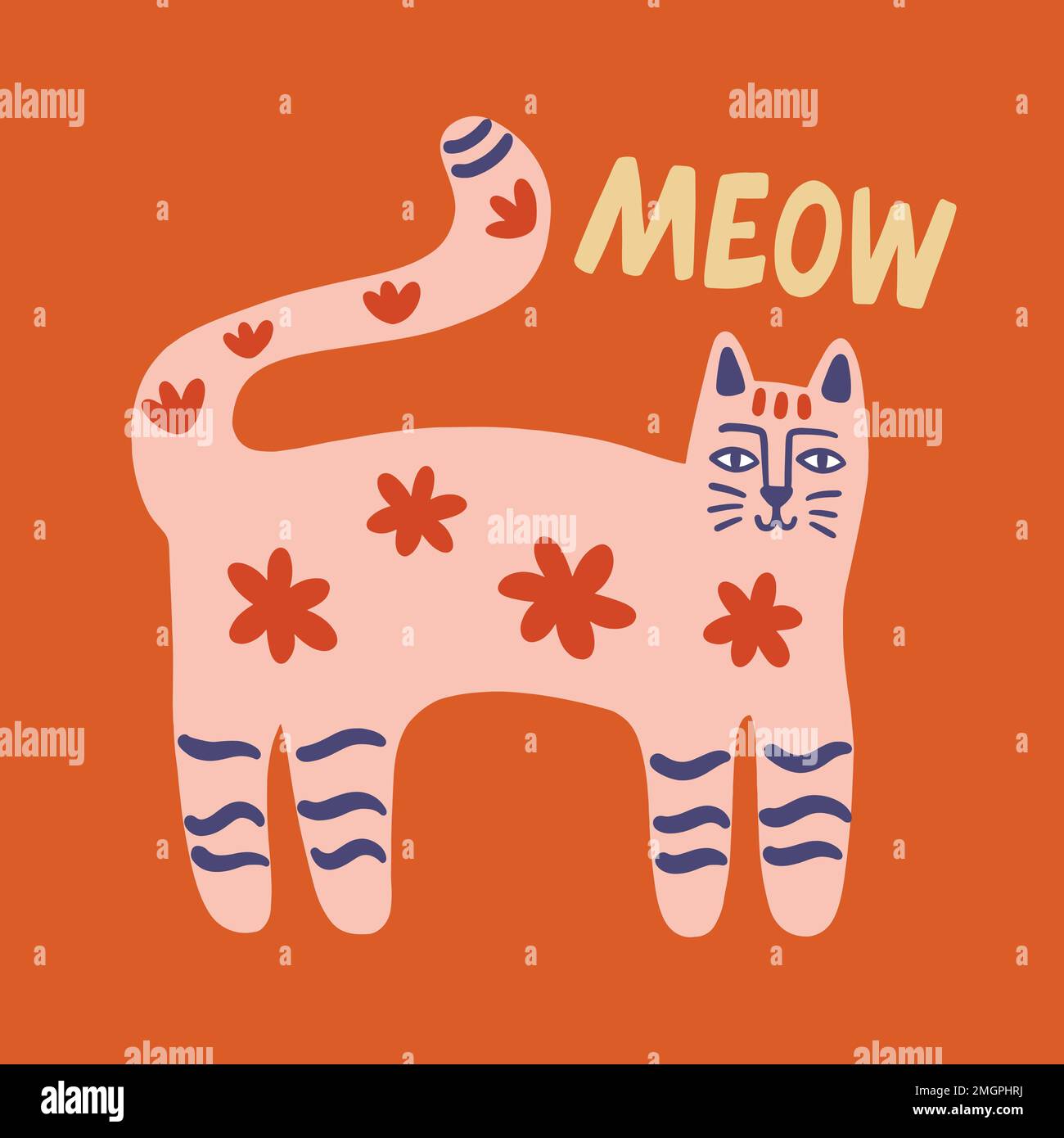 Retro cat design hi-res stock photography and images - Alamy