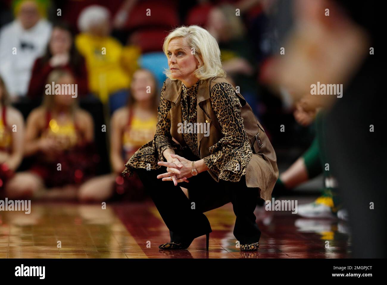 Baylor head coach Kim Mulkey watches from the bench during an NCAA ...