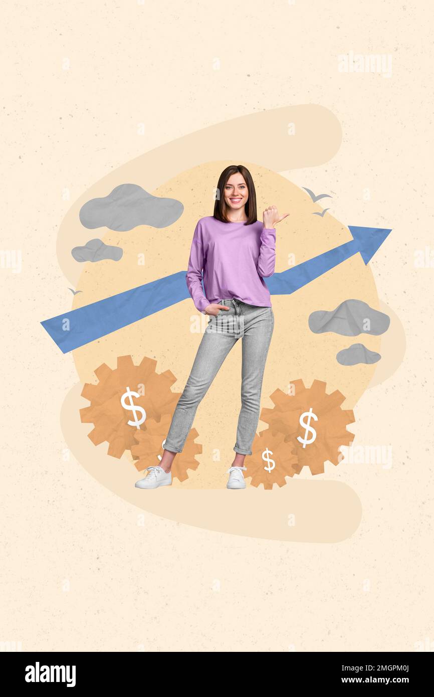 Photo picture creative 3d collage sketch of beautiful lady hand showing ...