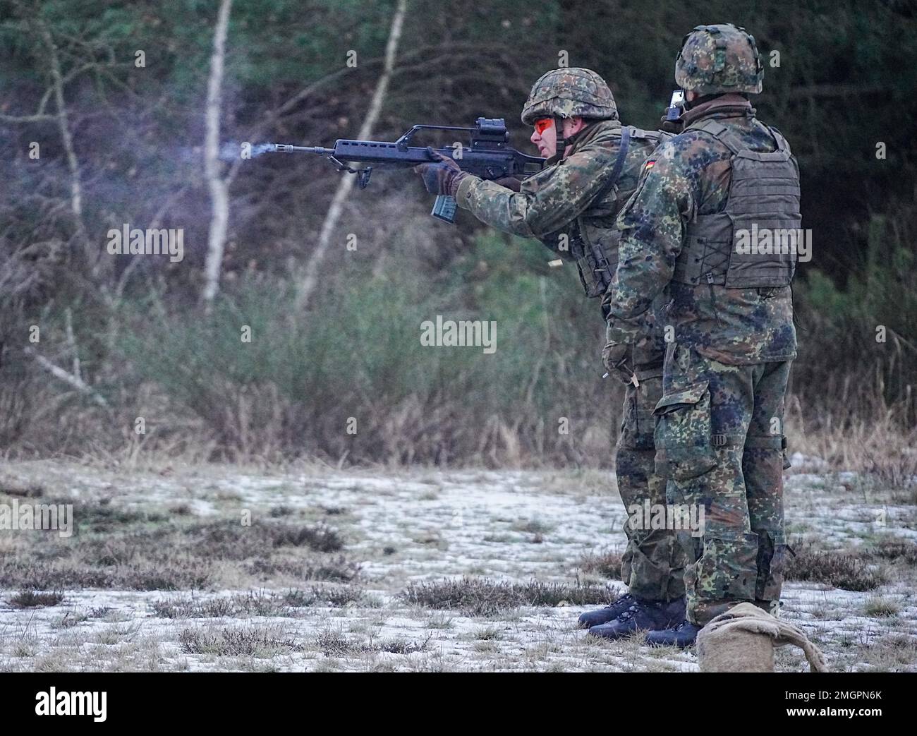 Saxony-Anhalt, Möckern. 26 January 2023. German Army soldiers train ...
