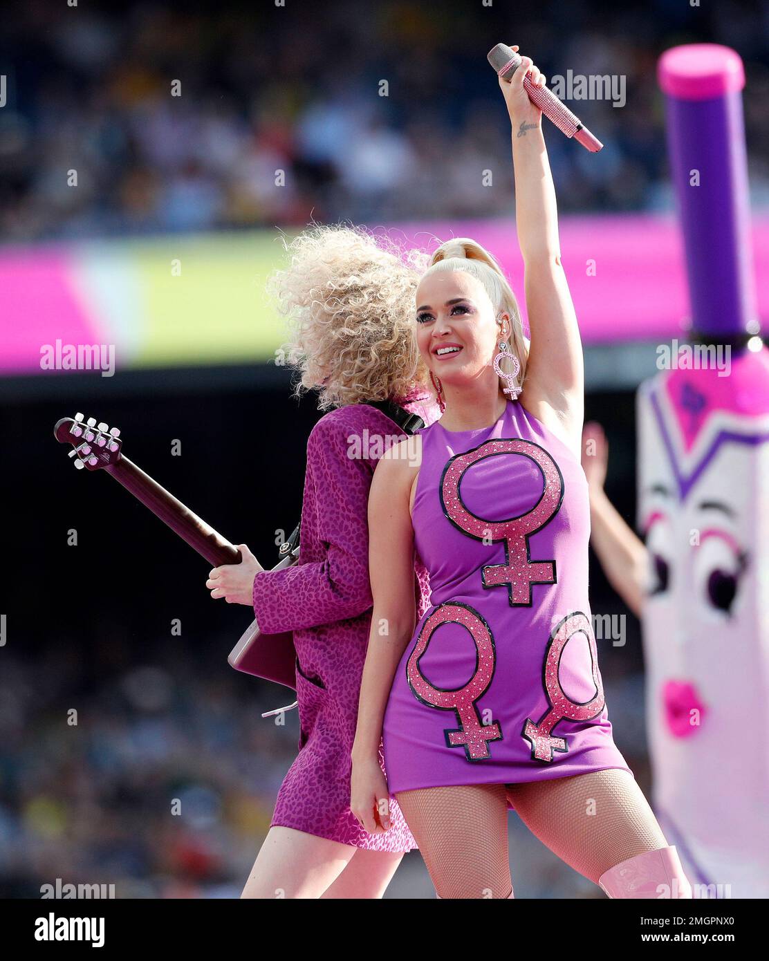 Katy Perry performs before the start of the WomenÅfs T20 World Cup ...