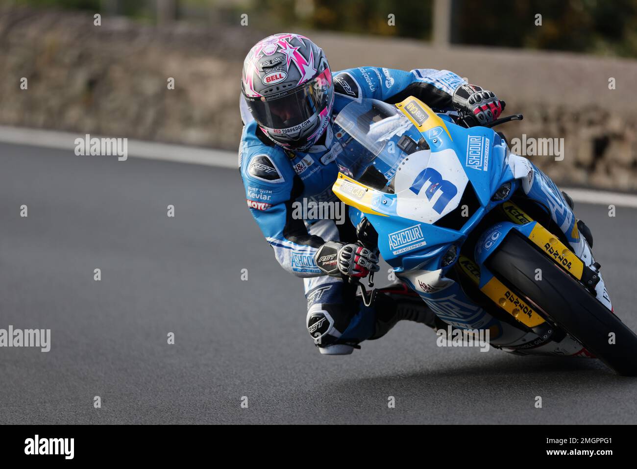 Isle of Man TT 22 Gooseneck Practice week Stock Photo - Alamy