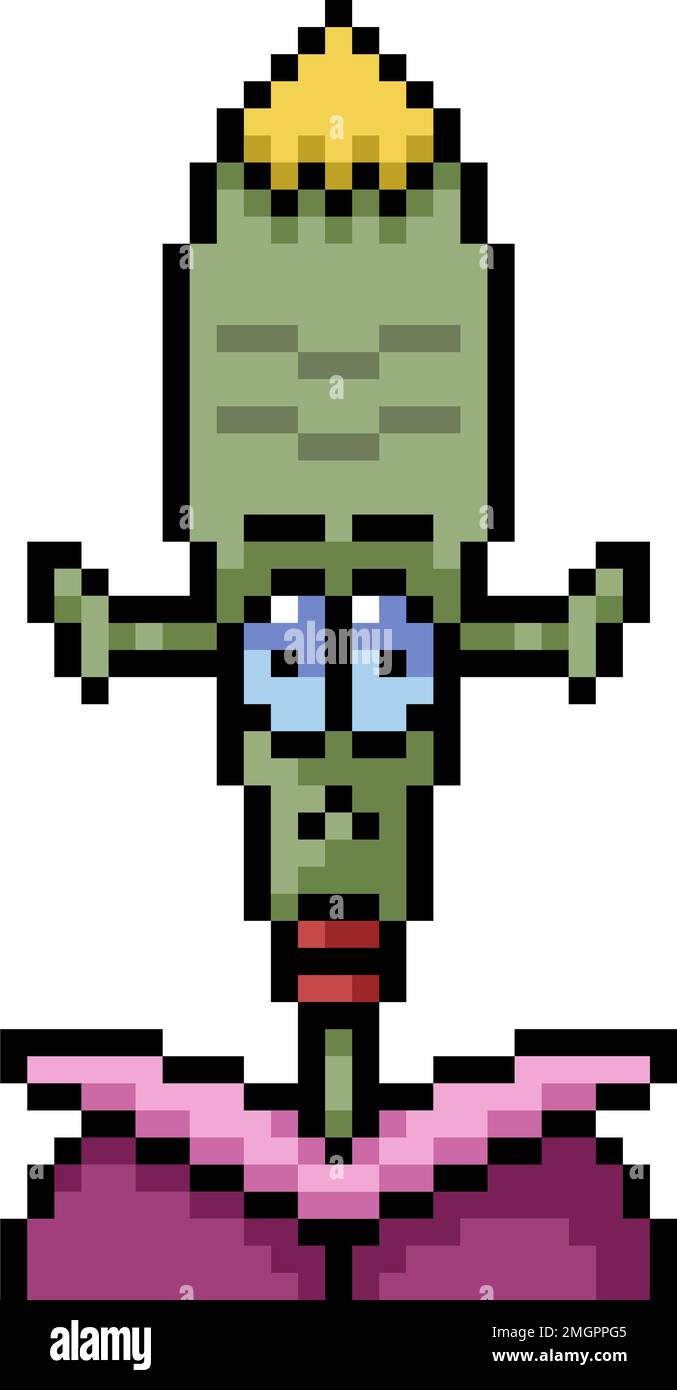 pixel art of thin alien head Stock Vector Image & Art - Alamy