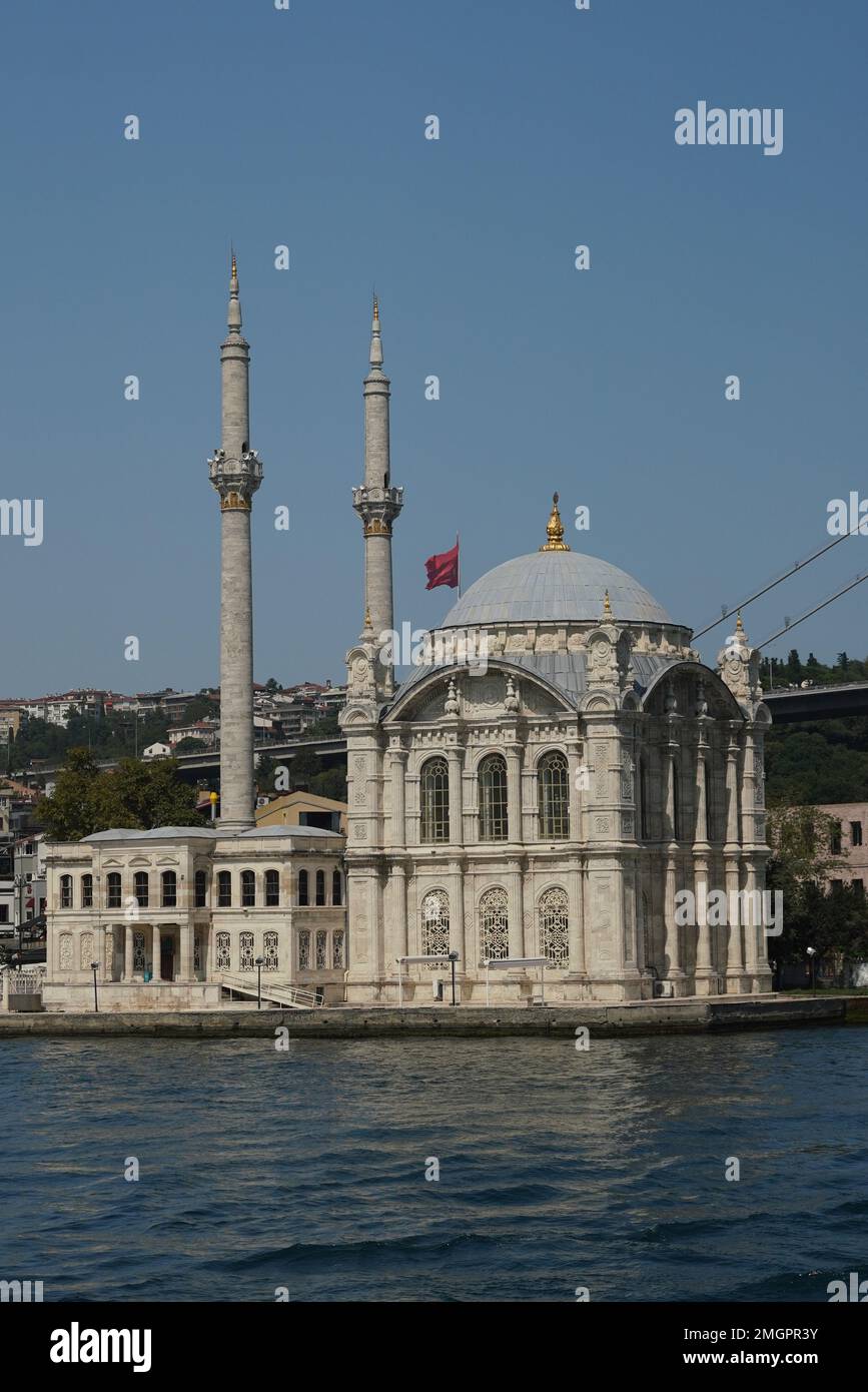 Buyuk Mecidiye Mosque in Ortakoy, Istanbul City, Turkiye Stock Photo ...