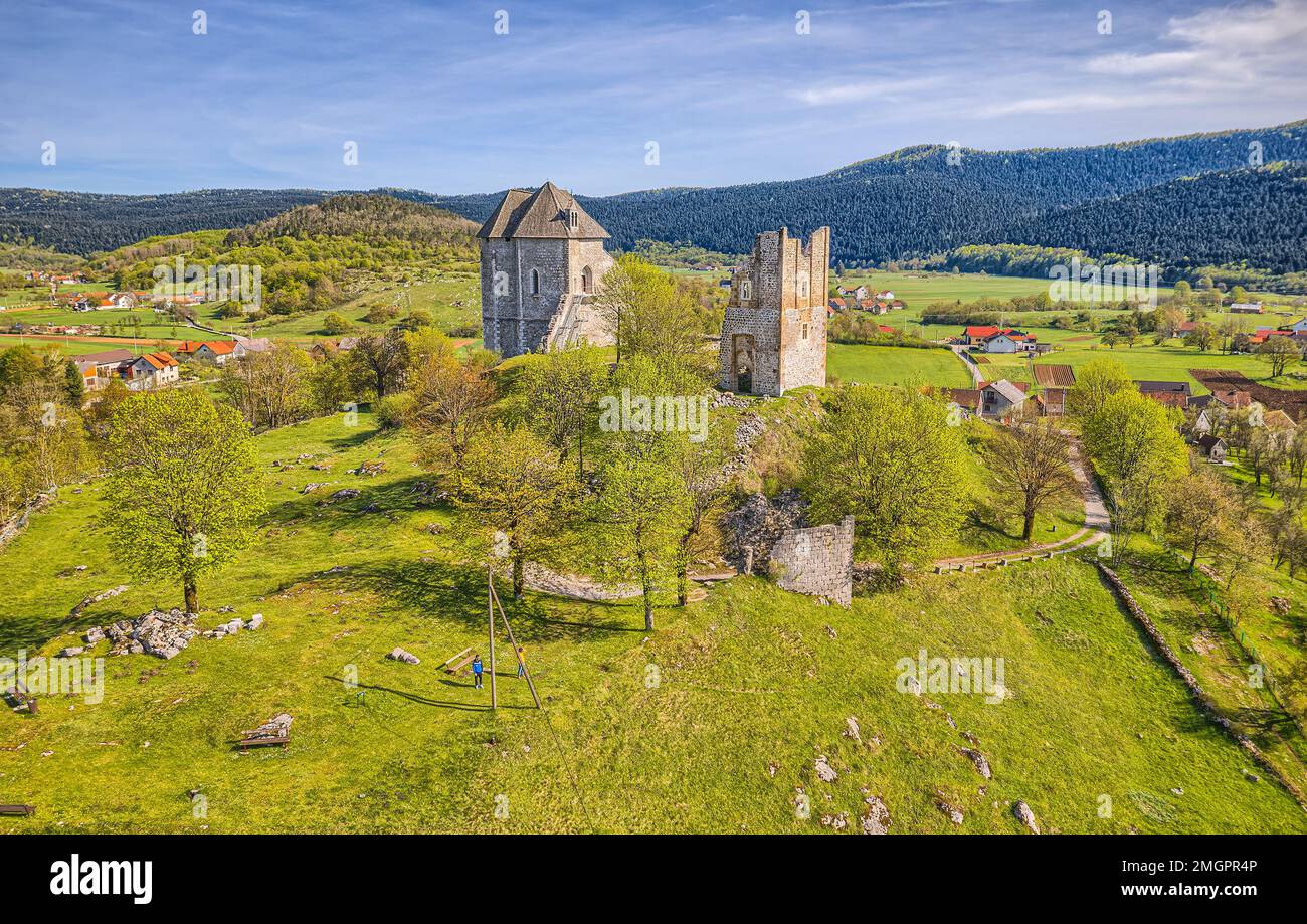 Remains of the fort Sokolac in Brinje Stock Photo - Alamy