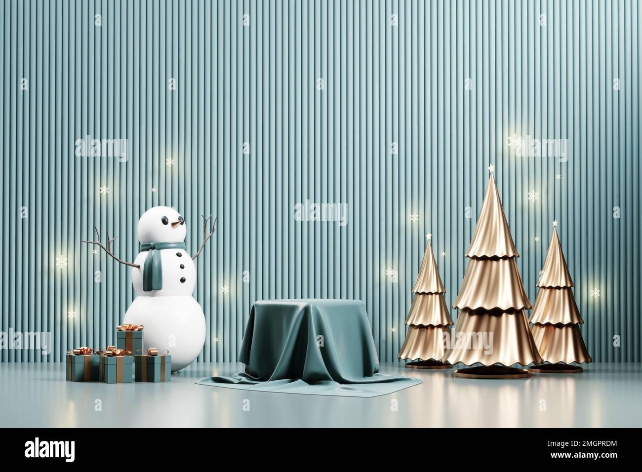 Merry Christmas event product display podium with decoration background ...