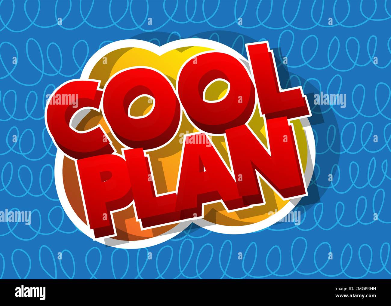Cool Plan. Word written with Children's font in cartoon style Stock ...