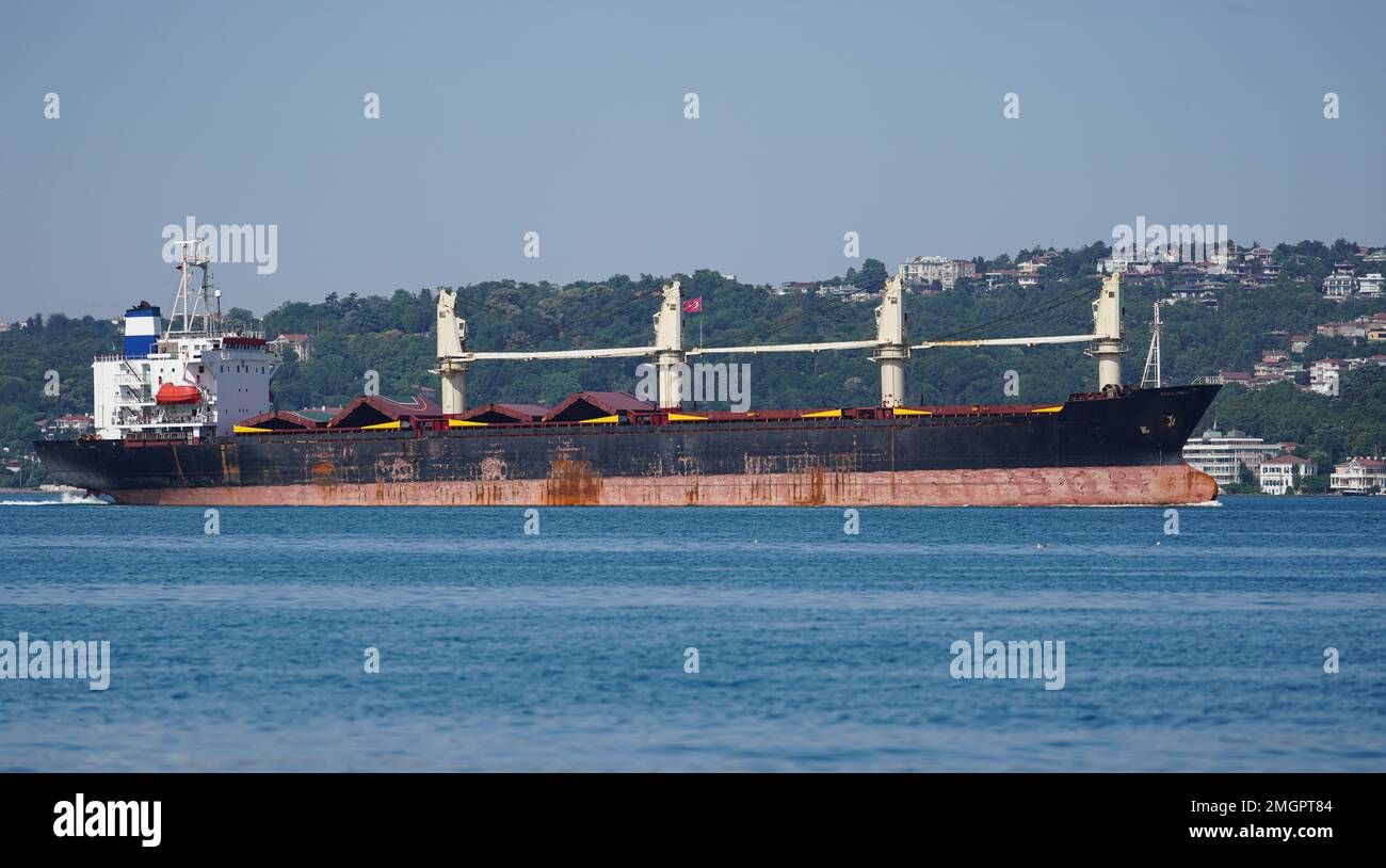 A cargo ship carrying goods between ports Stock Photo - Alamy