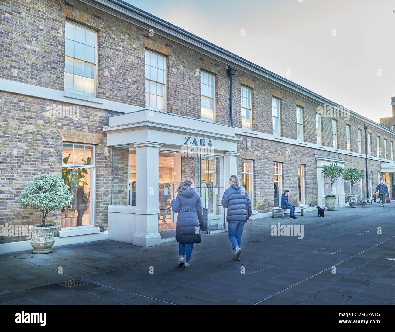Shoppers at the Zara clothes shop in the shopping centre at Duke of York Square, London, England ...